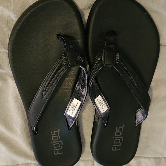 Flojos | Shoes | Nwot Flojos Womens Margo Flip Flop Sandals Black ...